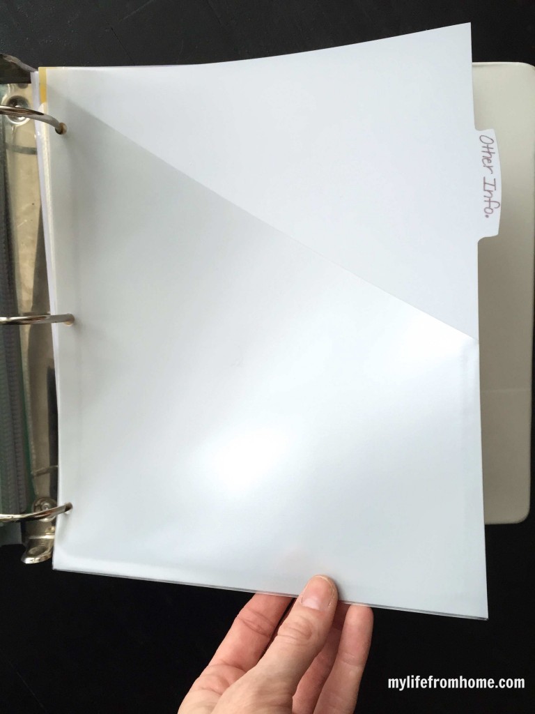 Putting Together a Household Organization Binder