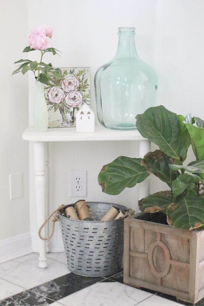 My First Peony and a Little Entryway Vignette | My Life From Home